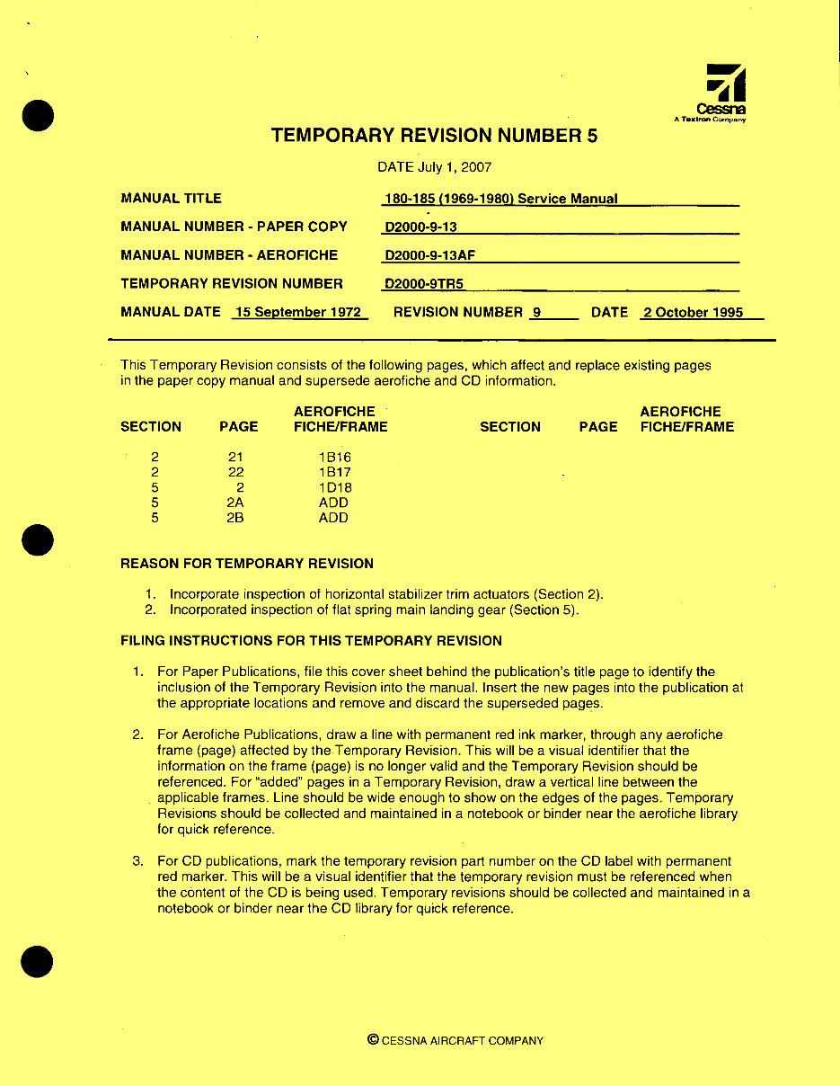 1969-1980 Cessna 180/185 Series Service & Repair Manual