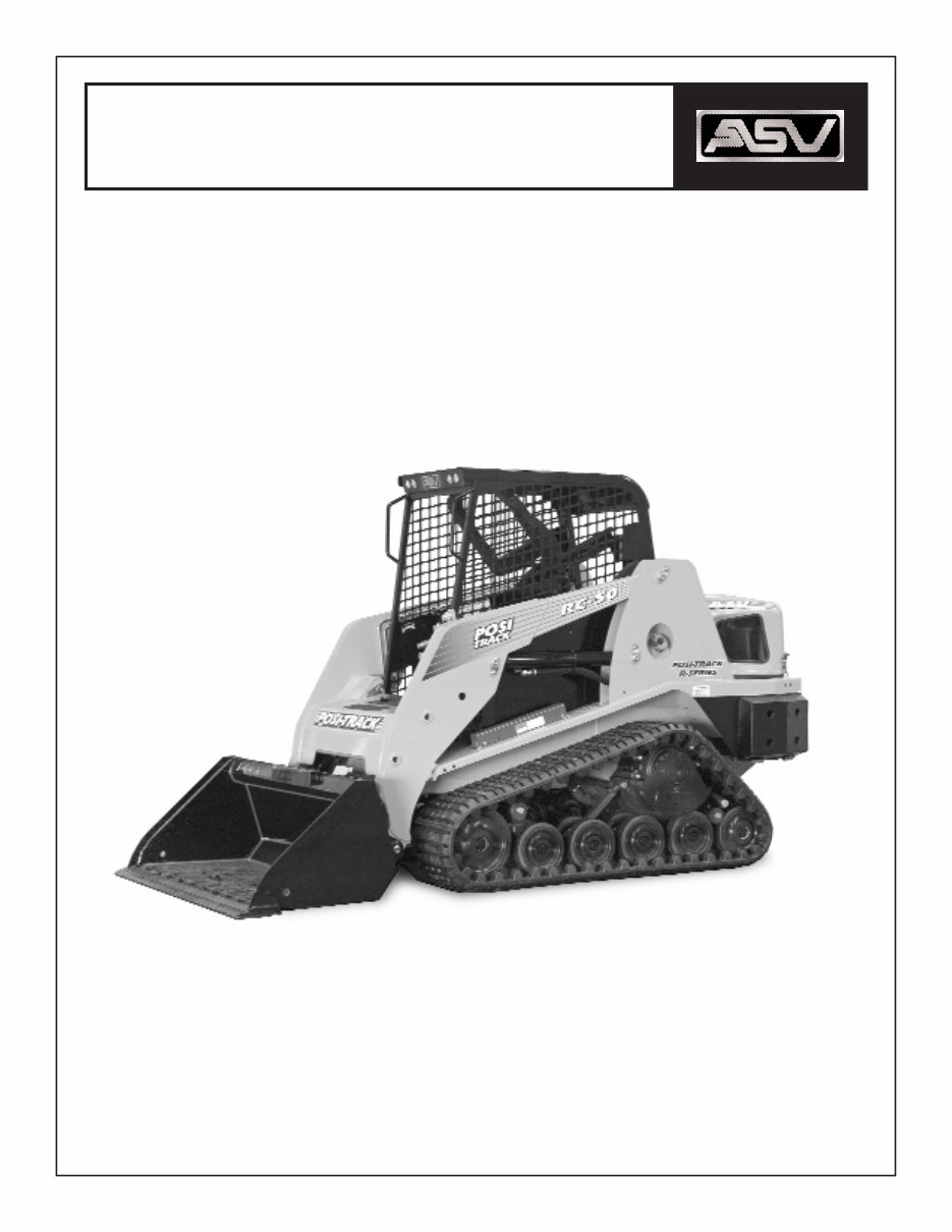 ASV RC-50 Rubber Track Loader Master Parts Manual