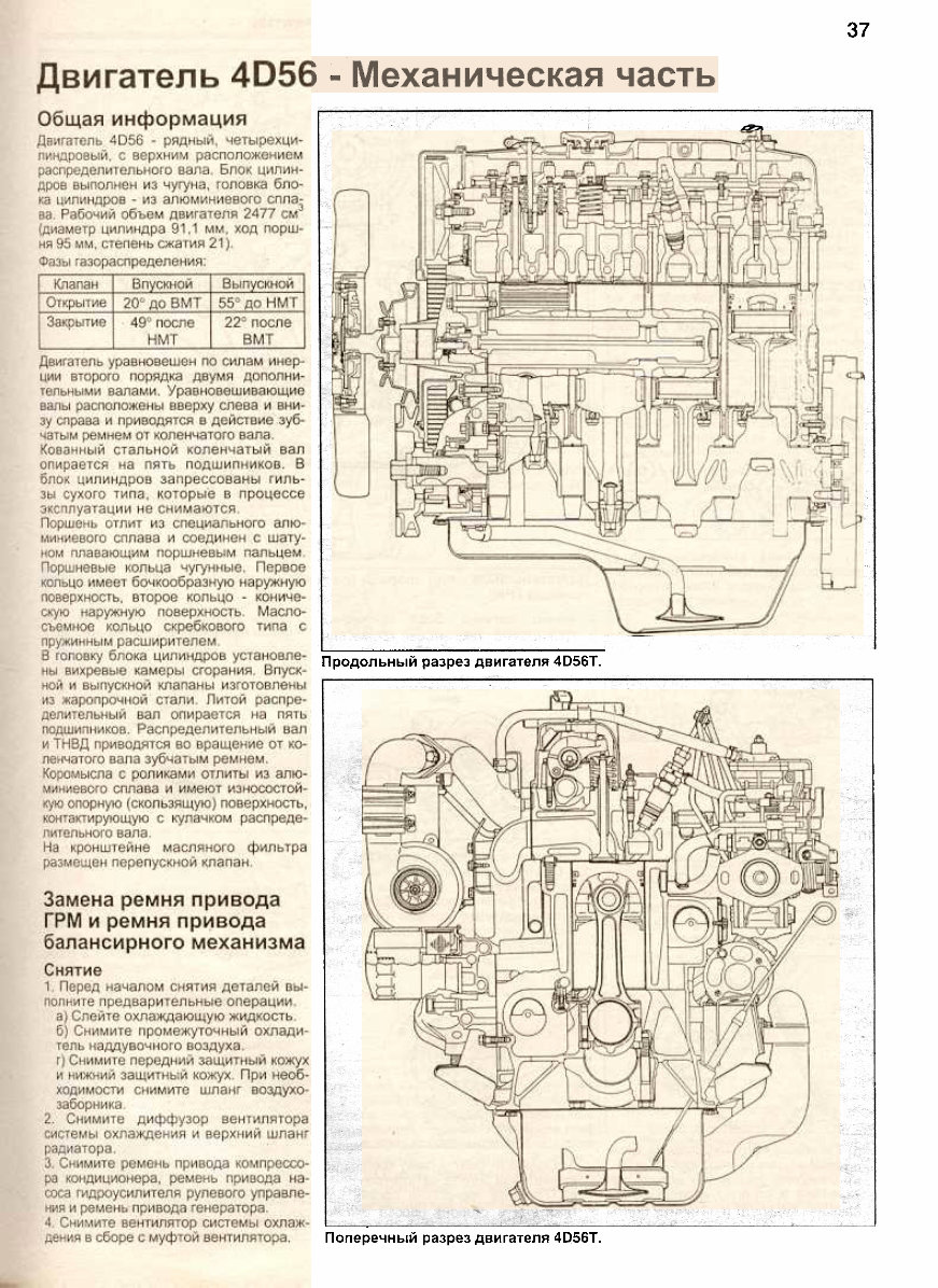 Mitsubishi 4D55 Engine Workshop Service Manual
