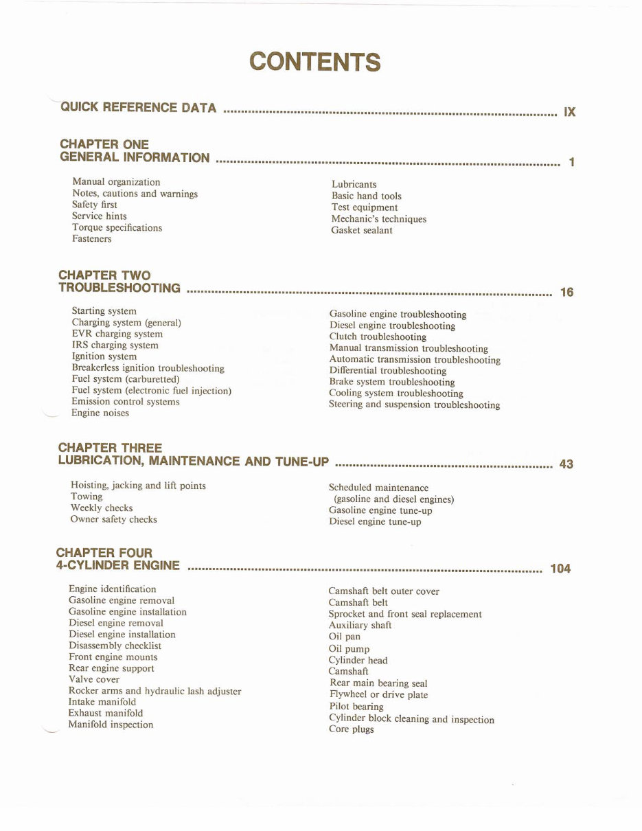 1983-1987 Ford Ranger & Bronco Service & Repair Manual