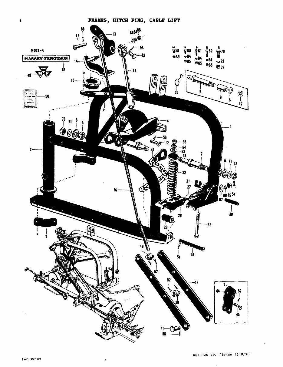 MASSEY FERGUSON MF 32 MOWER PITMAN DRIVE Parts Manual 651026M97