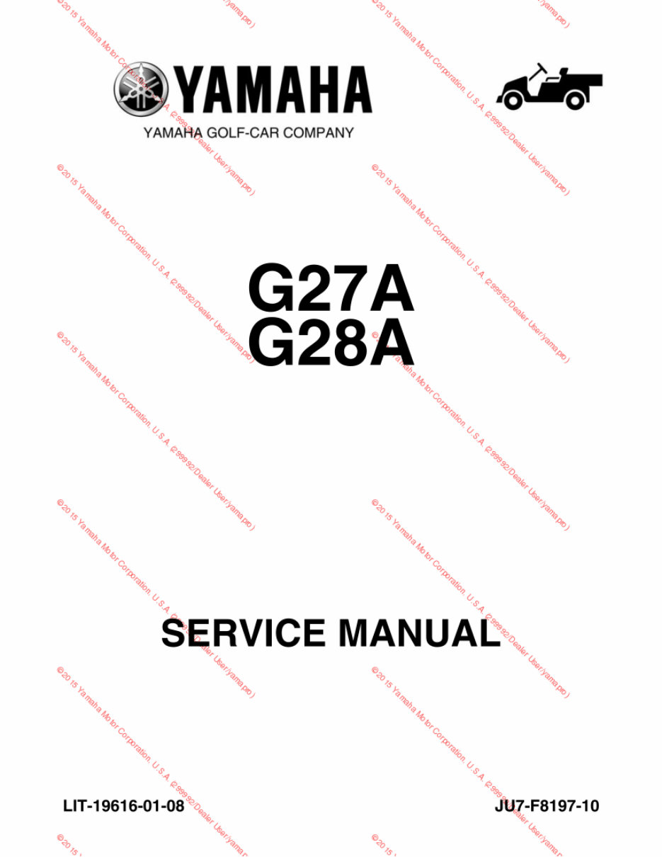 Yamaha Golf Cart Service manual G27A G28A | Manuals Online