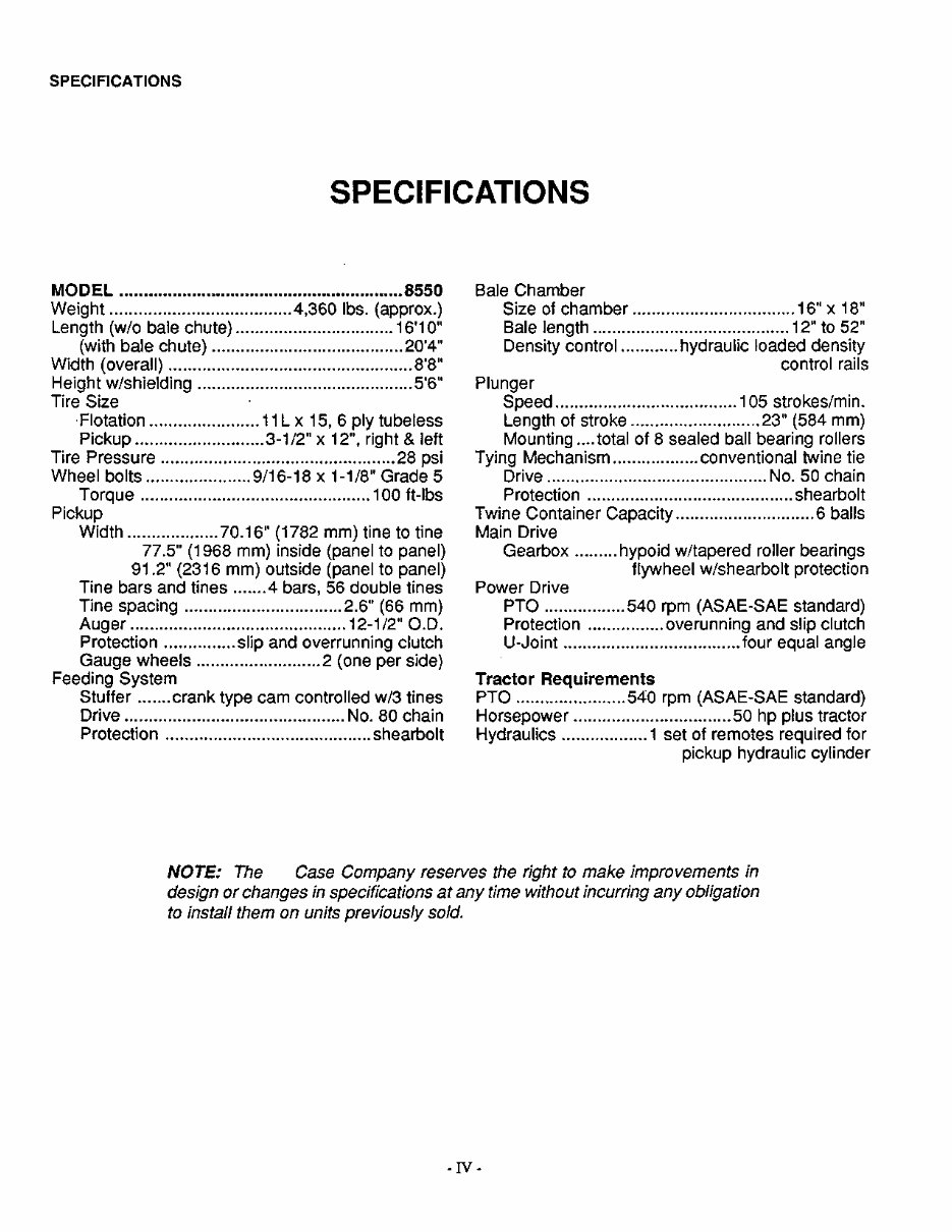 CASE IH 8550 BALER Operators Manual | Manuals Online