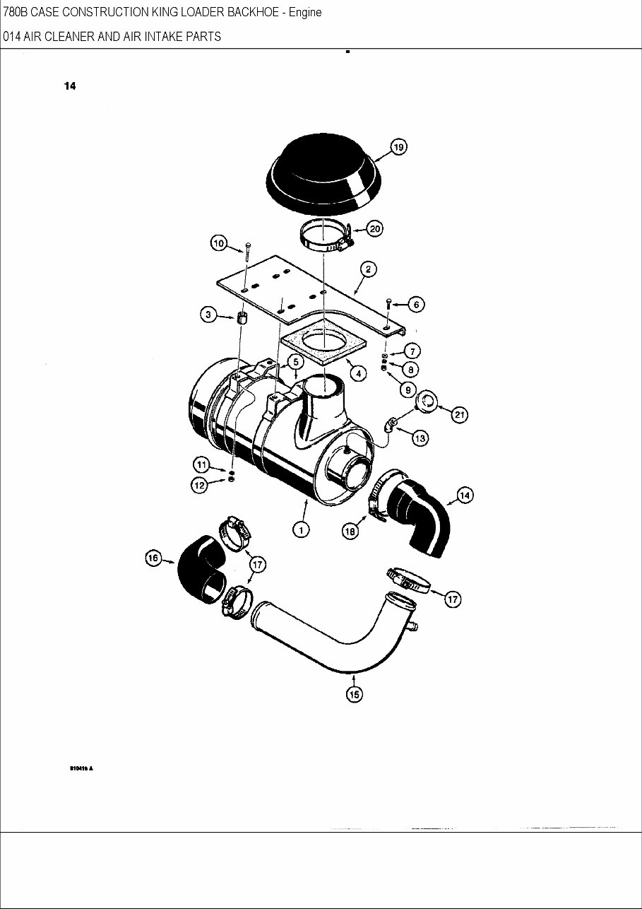 CASE 780B CK BACKHOE Loader Parts Catalog Manual
