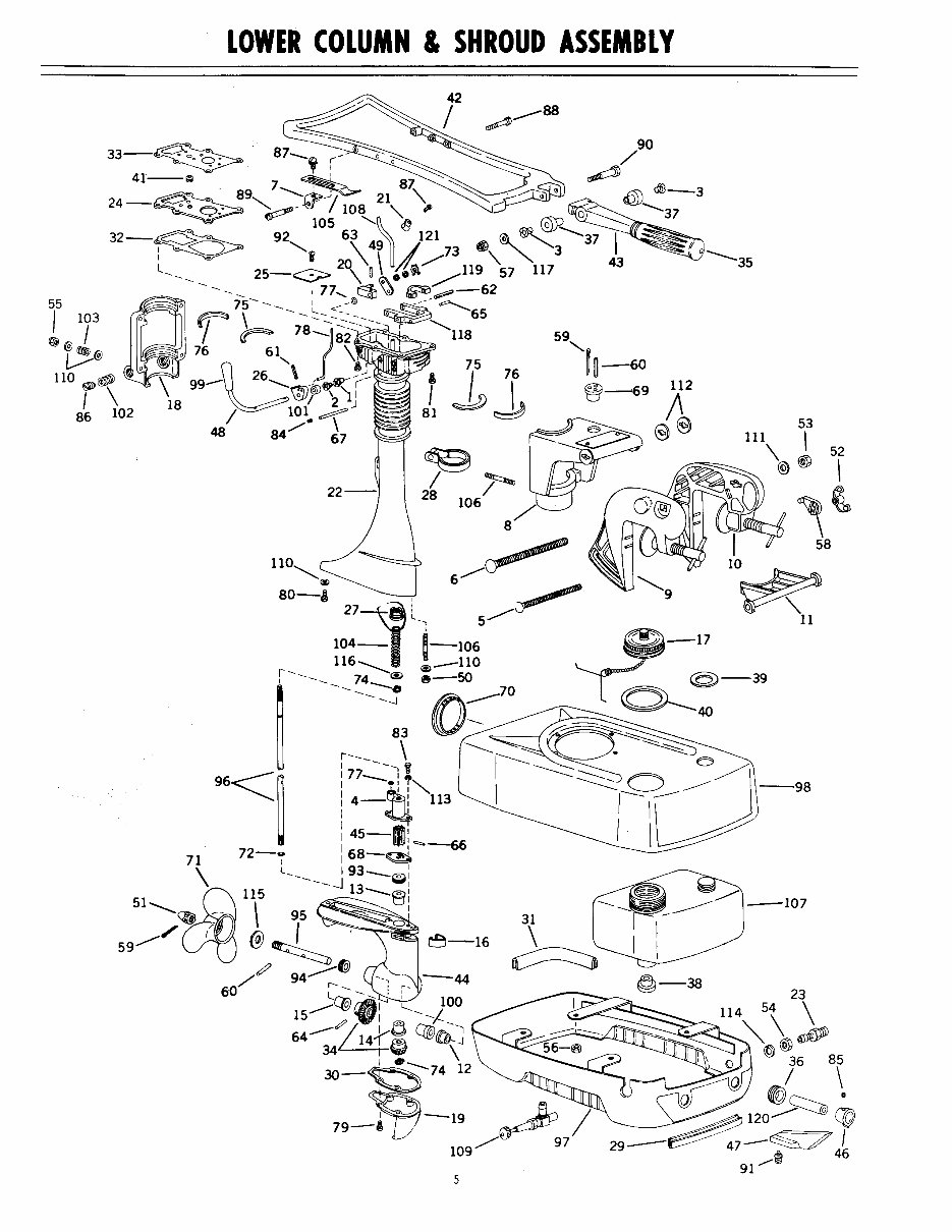 Clinton outboard K751 7.5 hp owners & parts manual