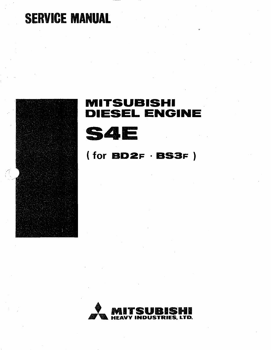 MITSUBISHI S4E Diesel Engine Workshop Service Repair Manual