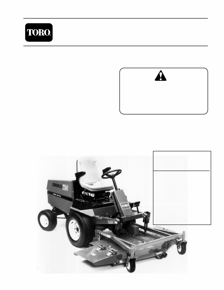 Toro Groundsmaster 220D 223D Riding Mower Service Repair Shop Manual