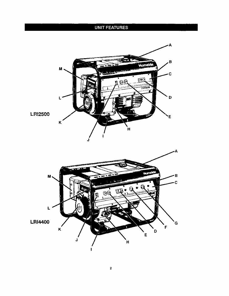 homelite generators 2500 4400 5500 LRI Service Repair Manual