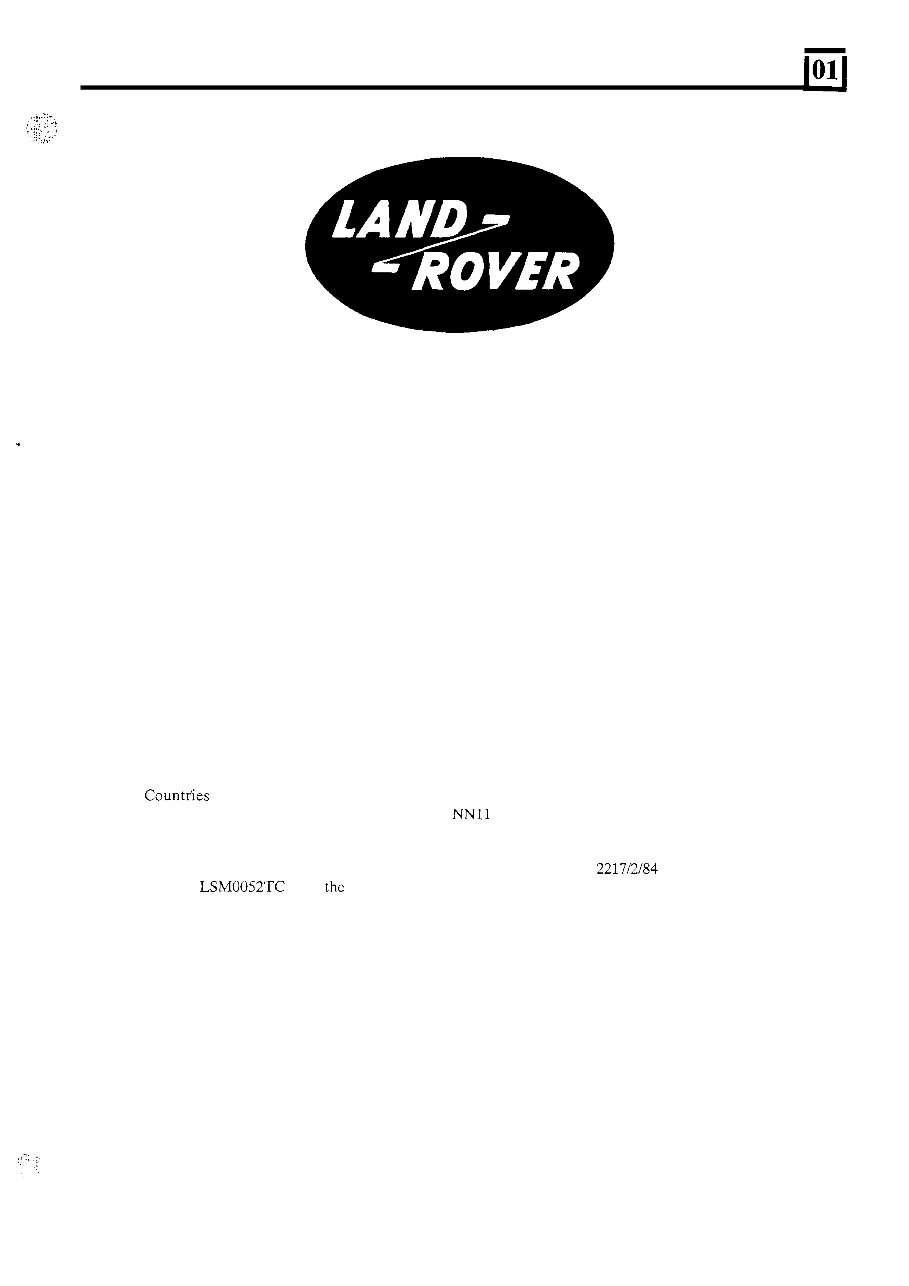 Land Rover Defender 90 1983-1990 Workshop Manual