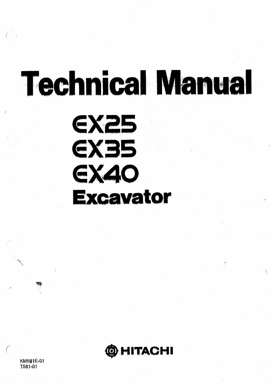 HITACHI EX25 EX35 EX40 Excavator Service Manual