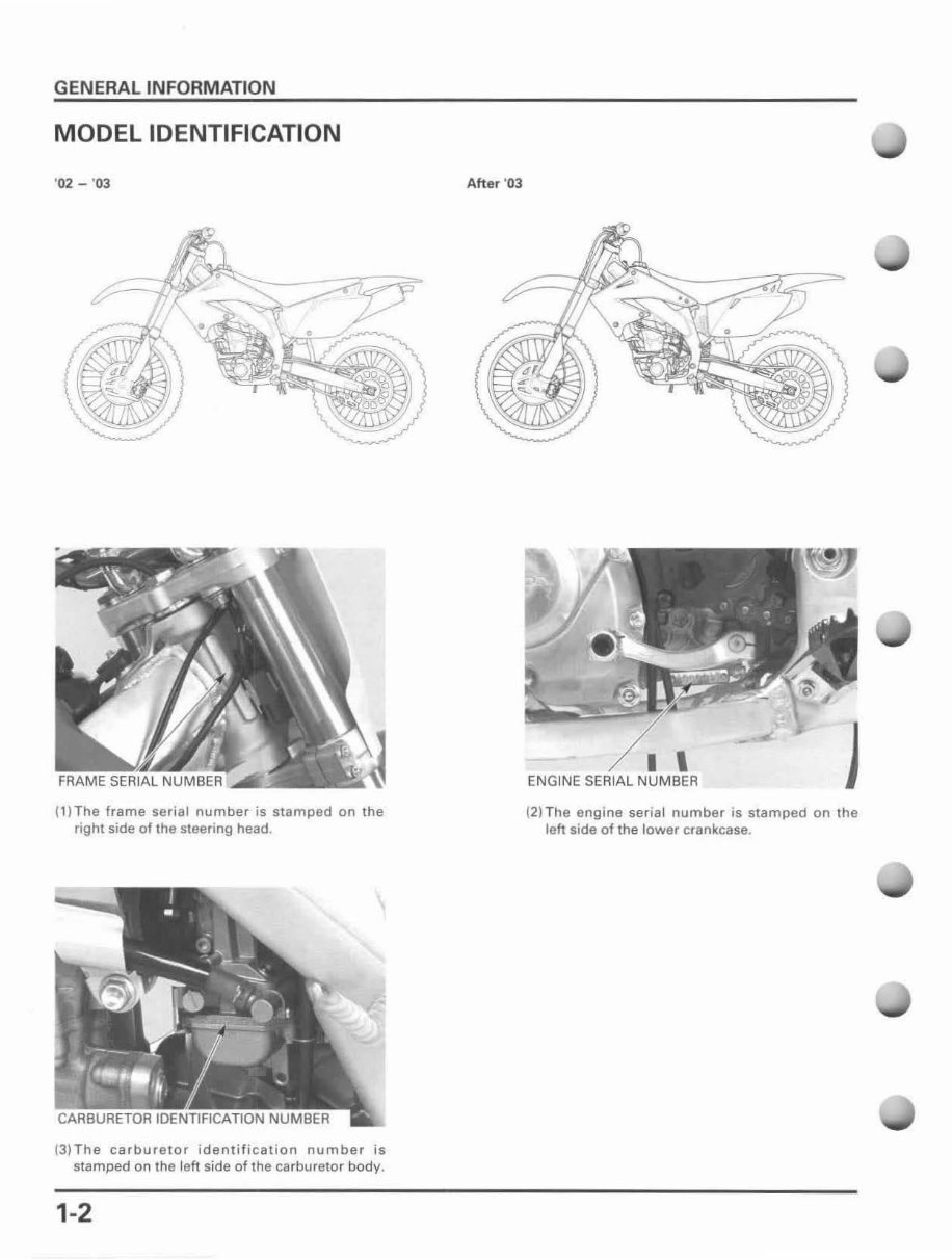 2002-2004 Honda CRF450R Service Repair Manual ( 02 03 04 )