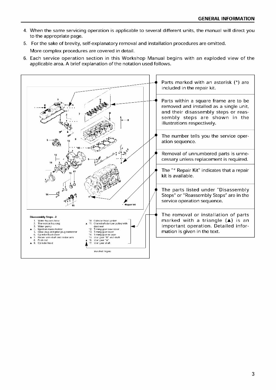 ISUZU 2.0L 4ZC1 & 2.6L 4ZE1 Engine Workshop Service Manual