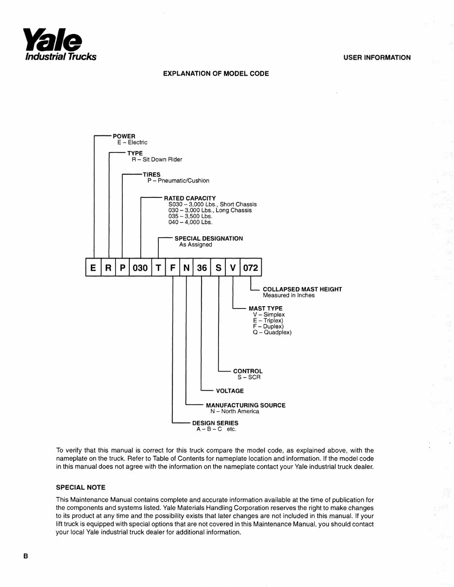 Yale Electric Forklift Truck ERP030TFN, ERP035TFN, ERP040TFN Workshop ...