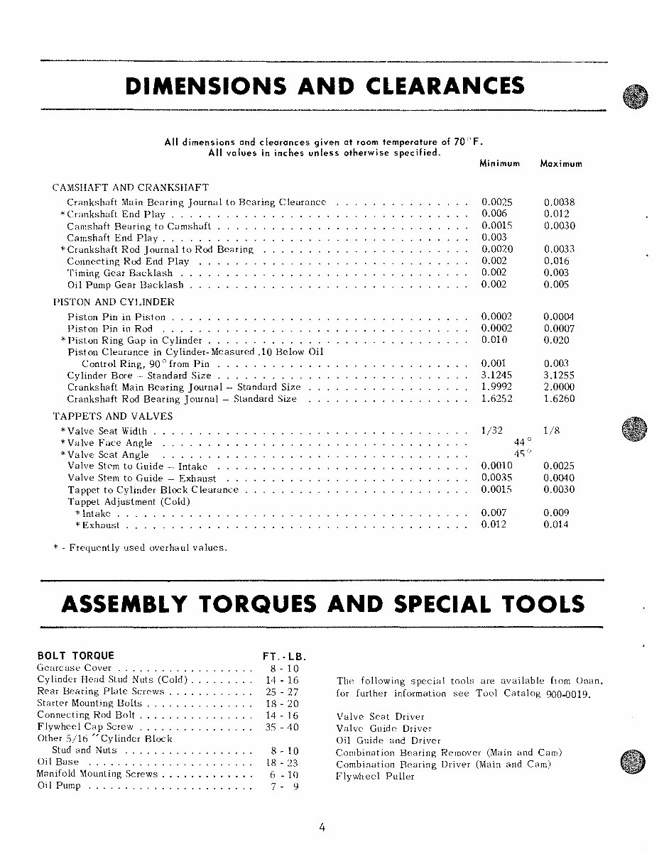 ONAN 16 HP BF Engine Service & Parts Manual | Manuals Online