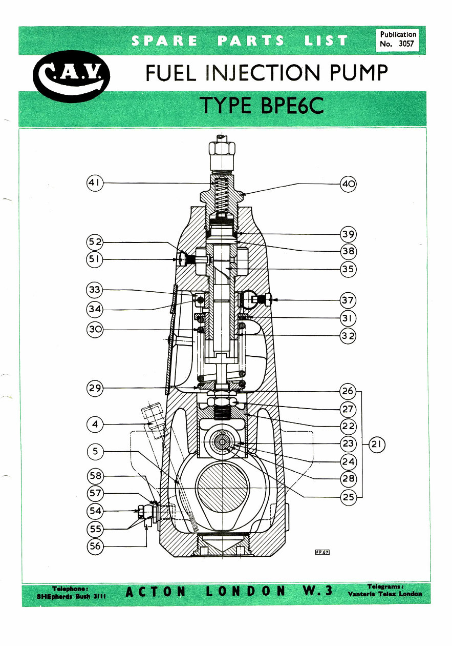Cav Fuel injection Pump BPE6C Parts manual | Manuals Online