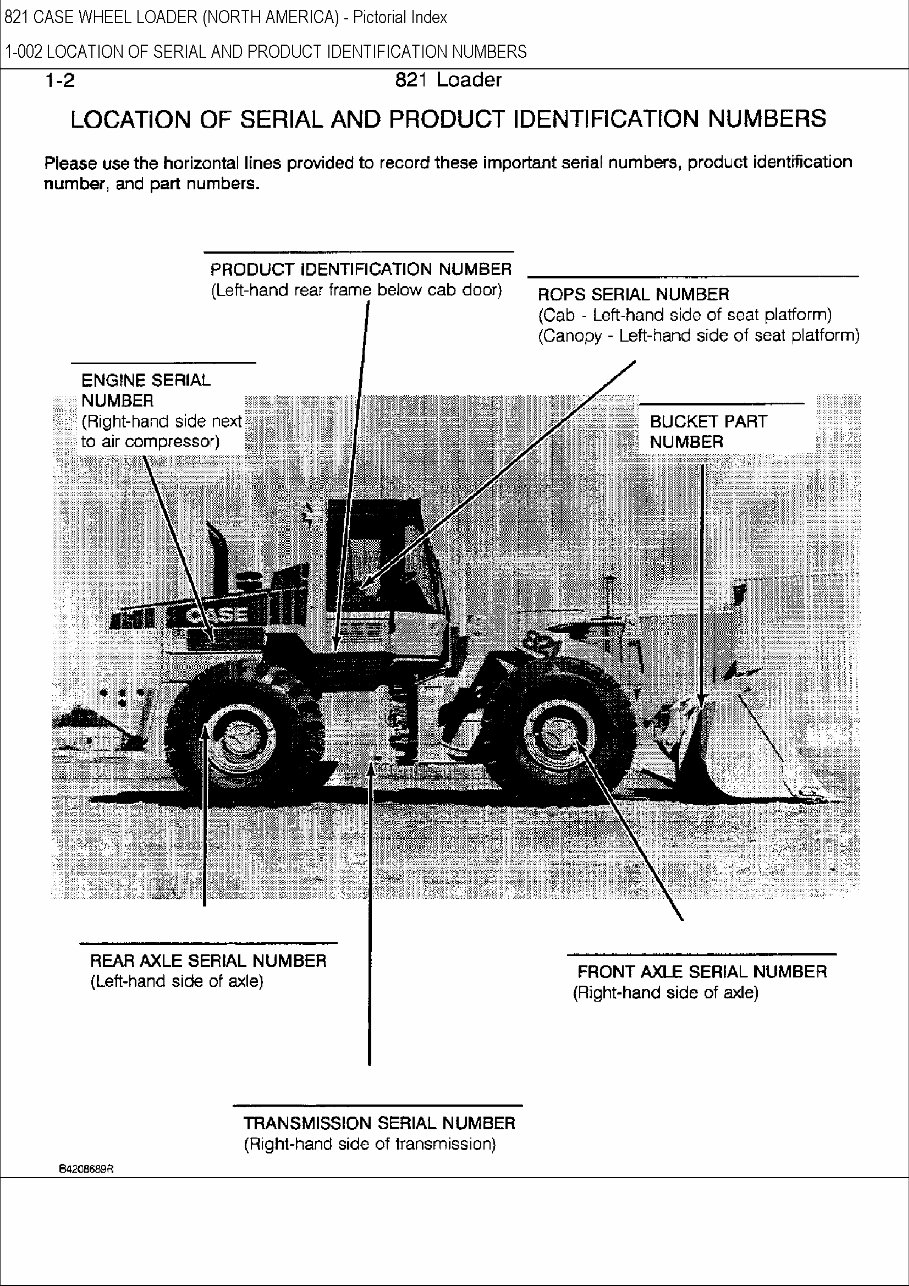 CASE 821 Wheel Loader Parts Catalog Manual | Manuals Online