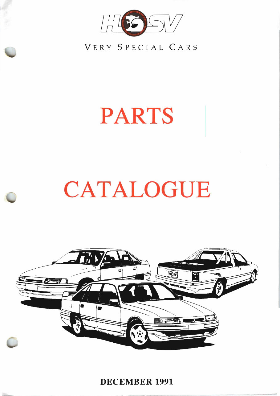 HOLDEN HSV Parts Catalogue VL VN WALKINSHAW GROUP A