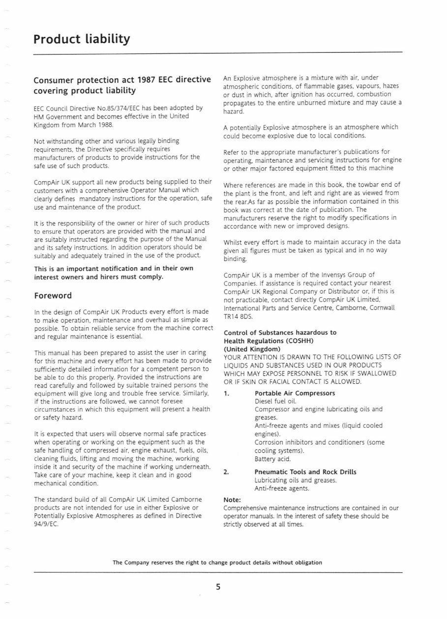 Compair C20 Operation and Service Manual | Manuals Online