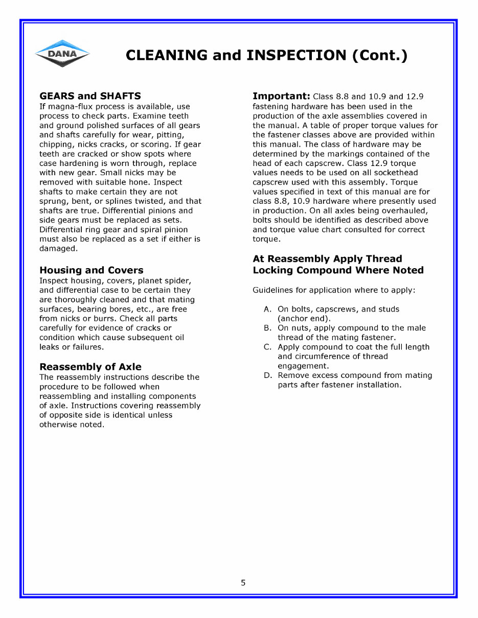 CLARK DANA HRS 32000 LONG DROP 6 SPEED Workshop Manual