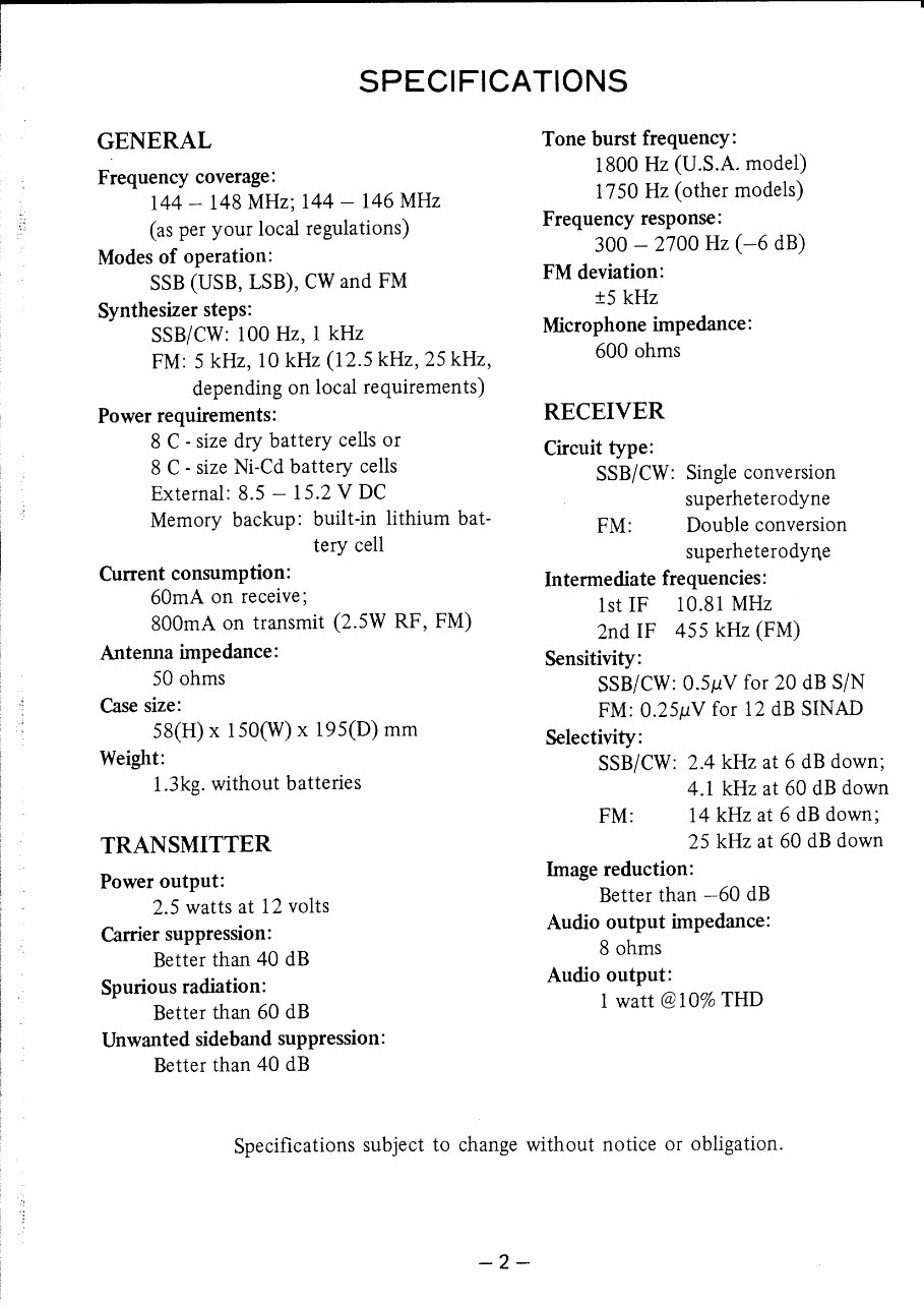 YAESU FT290R Transceivers Repair Manual | Manuals Online