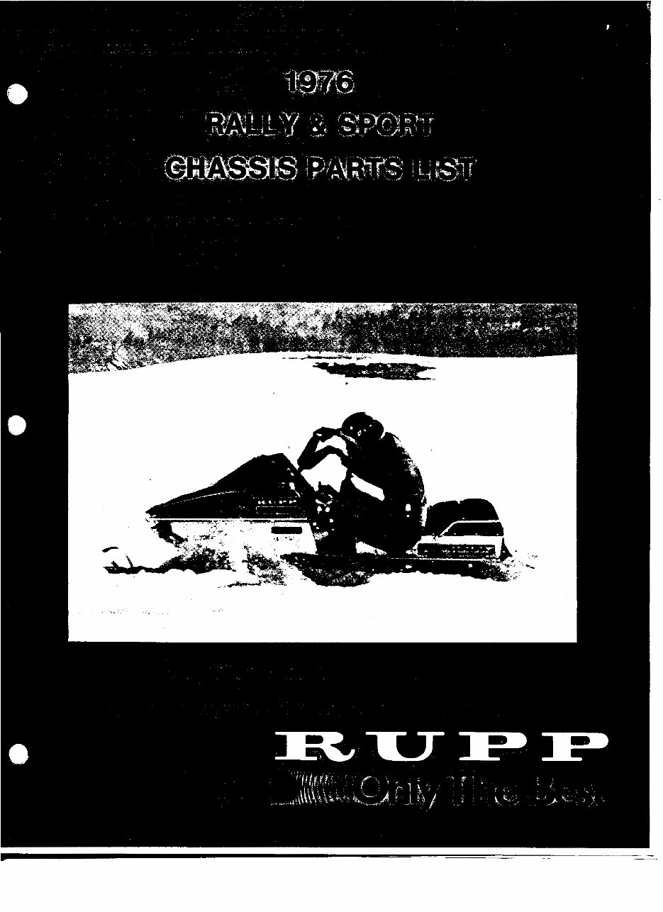 1976 Rupp Snowmobile Rally n Sport chassis parts manual