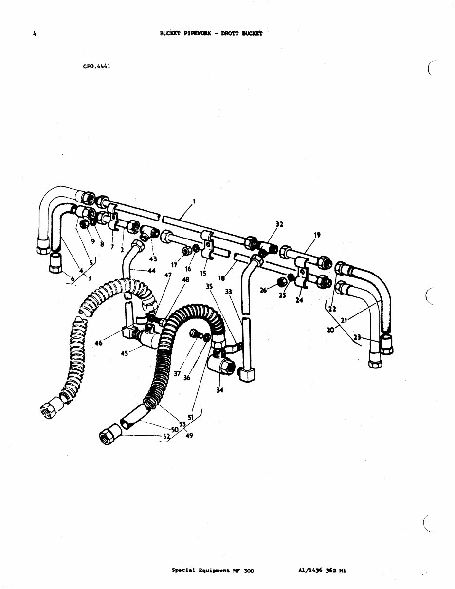 Massey Ferguson MF300 Tractor Loader - Dozer Tractor Parts Catalog Manual