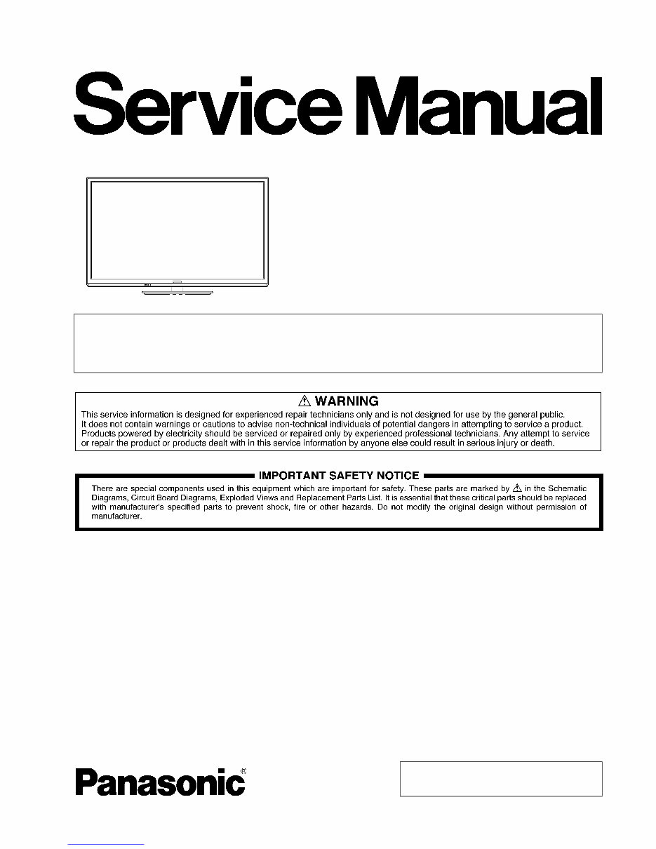 Panasonic TC-P60GT50 Service Manual & Repair Guide