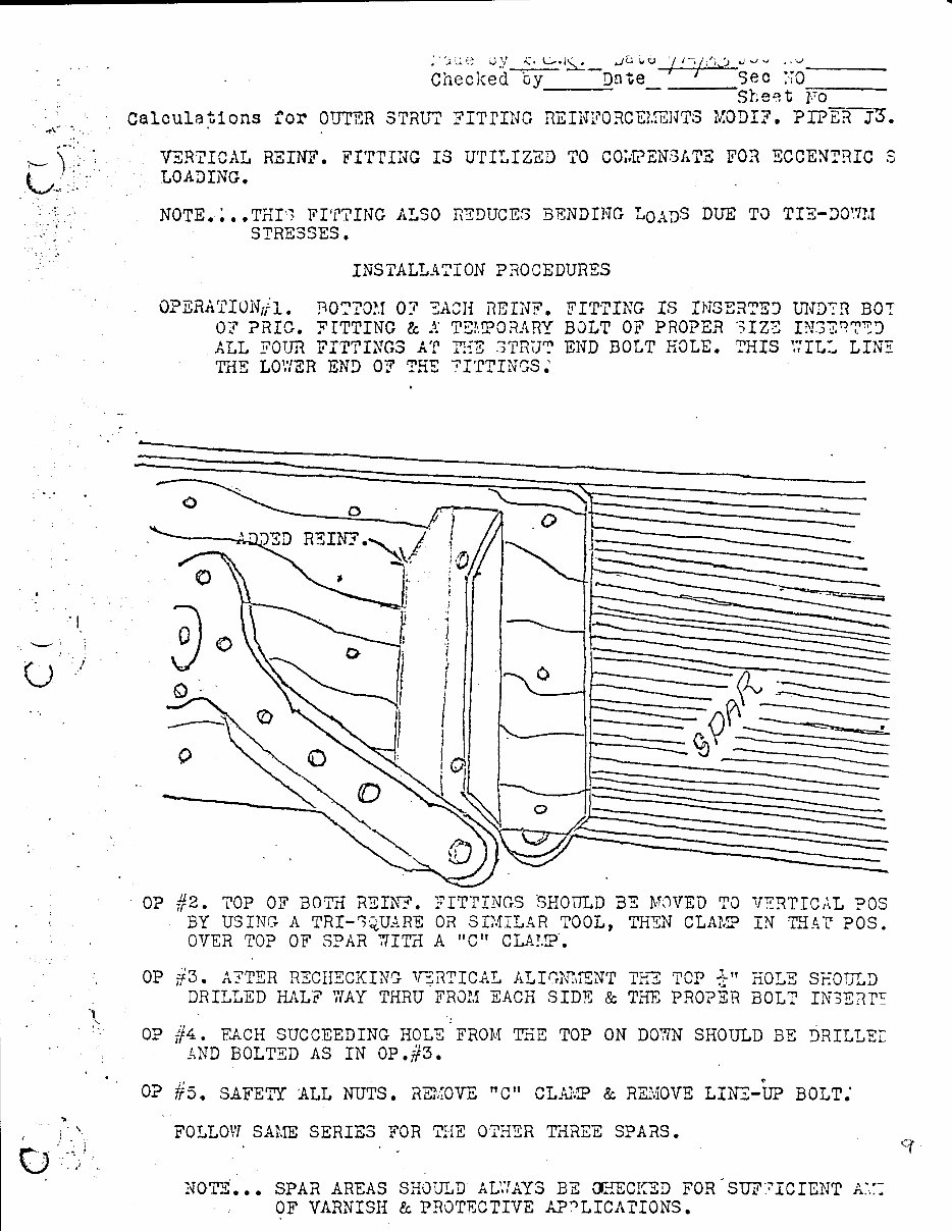 Piper reed clipped wing cub conversion manual J3