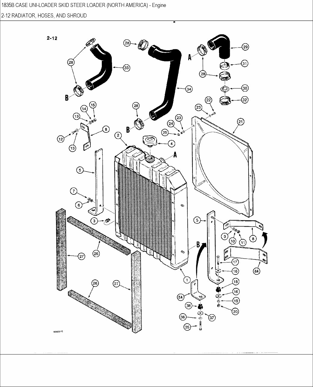 CASE 1835B Skid Steer Loader Parts Catalog Manual