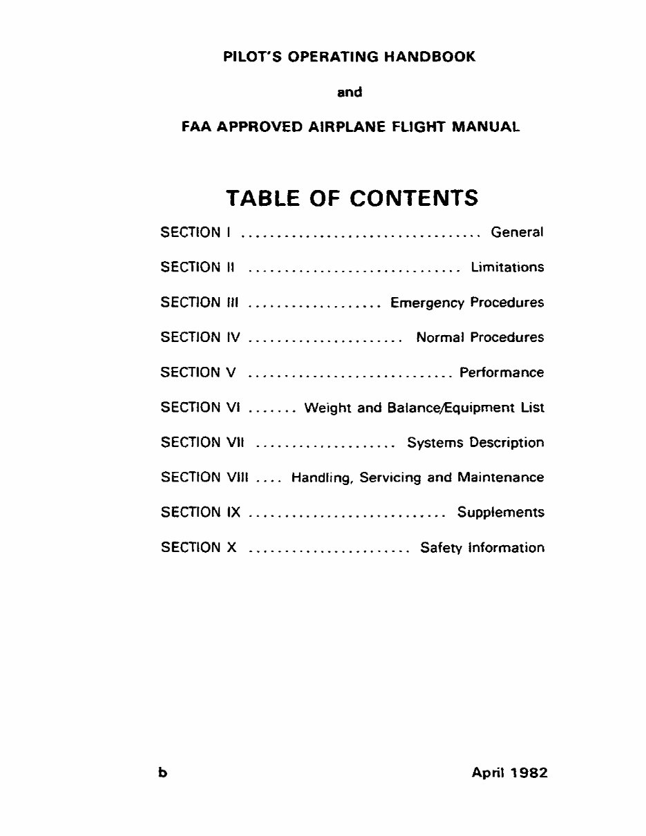 Beechcraft Debonair 35-33 Pilots Operating Manual POH & FAA AFM ...