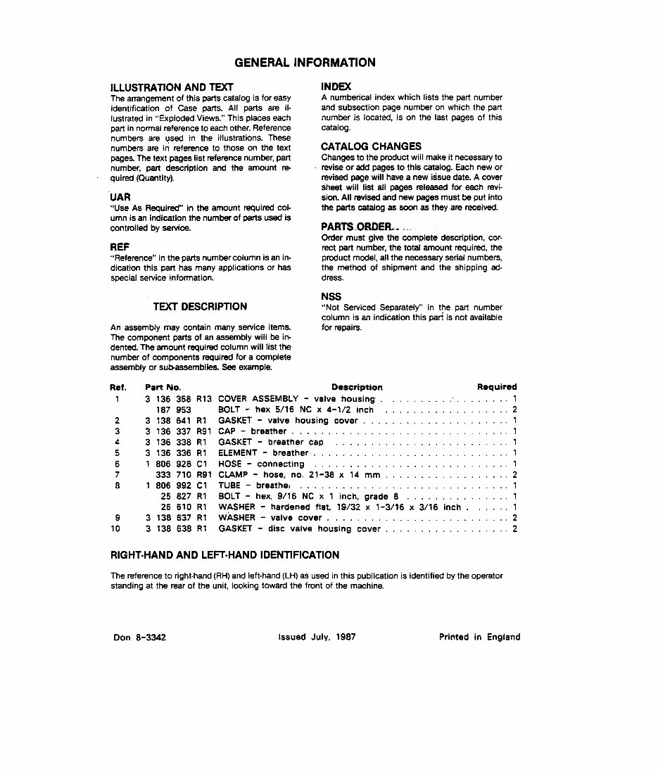 Case International 485 Parts Catalog | Manuals Online