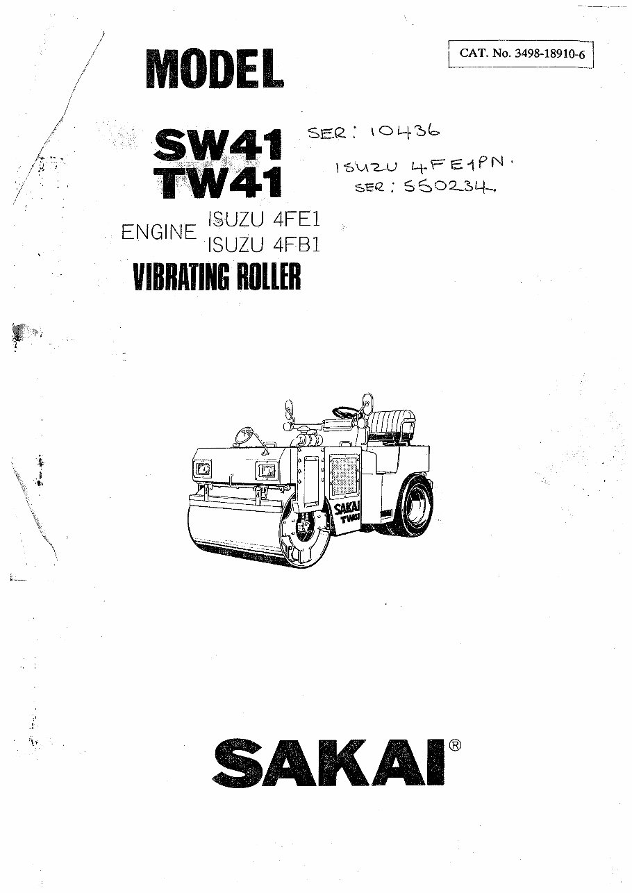 Sakai SW41 and TW41 parts manual - eManualOnline