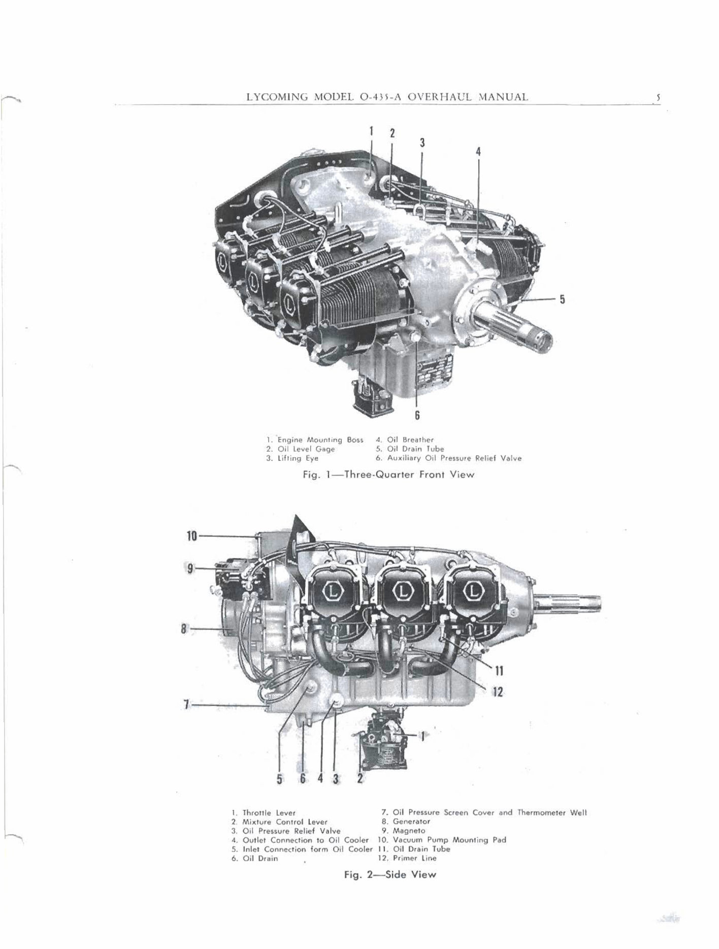 Overhaul Manual Lycoming model O-435-A Aviation Engine