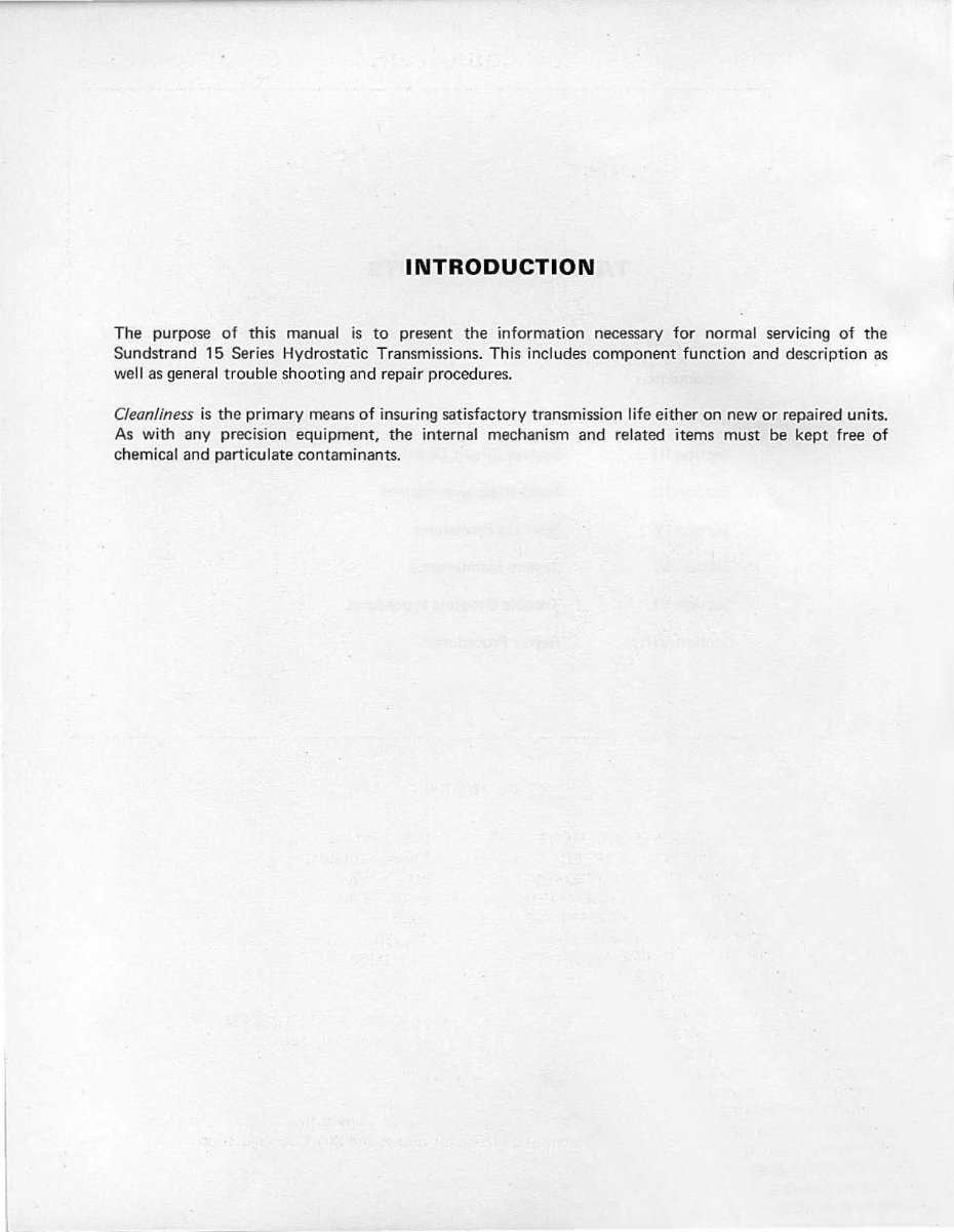 Sundstrand 15 Series Hydrostatic Transmissions Service Repair Manual