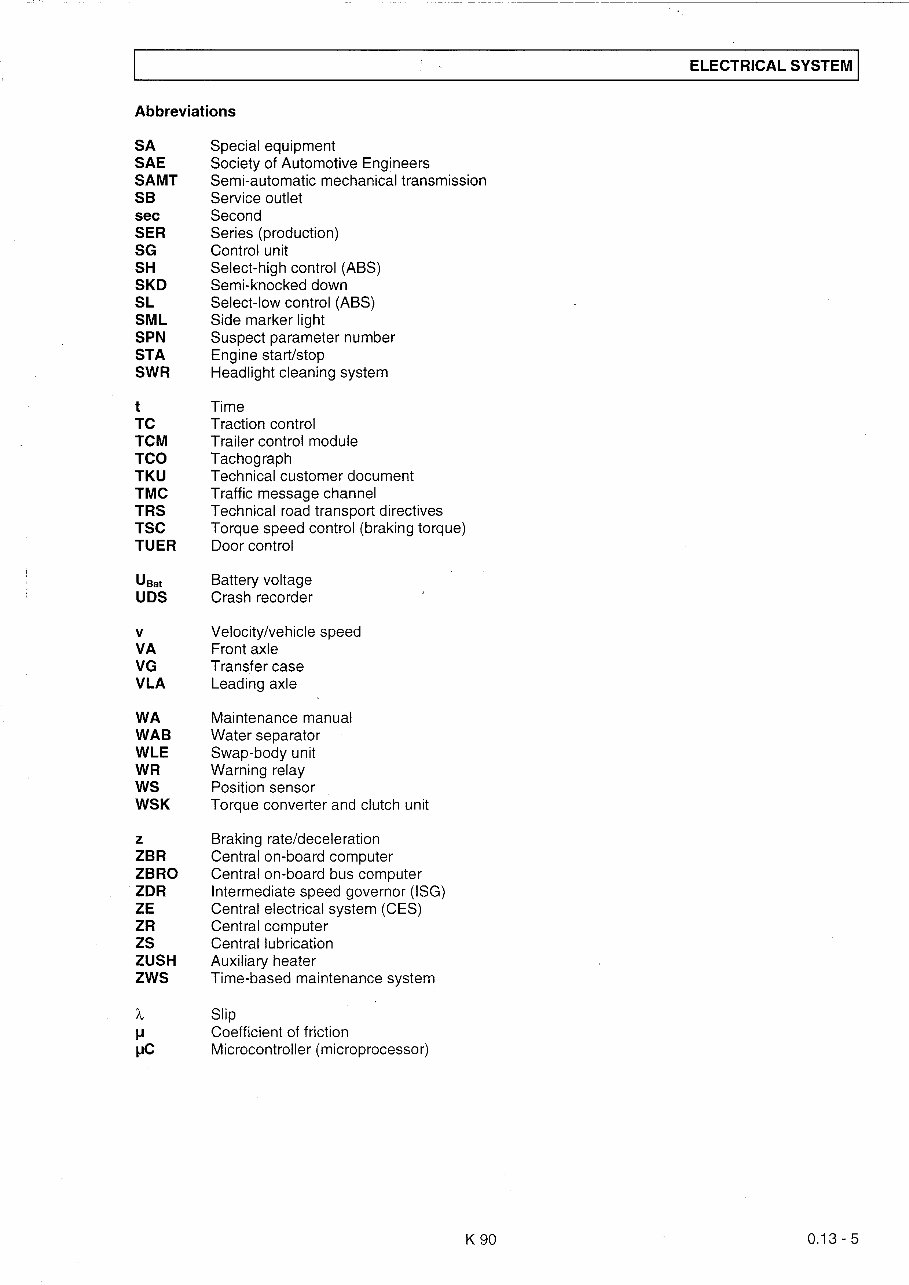 MAN TGA Wiring Electrical System Manual | Manuals Online