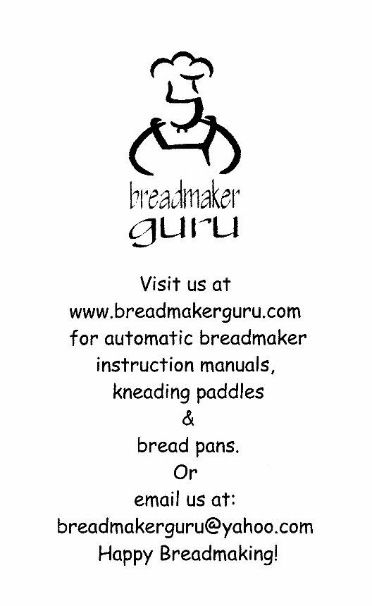 Magic Chef Breadmaker Parts Model ES1850 Type 635 Instruction Manual ...