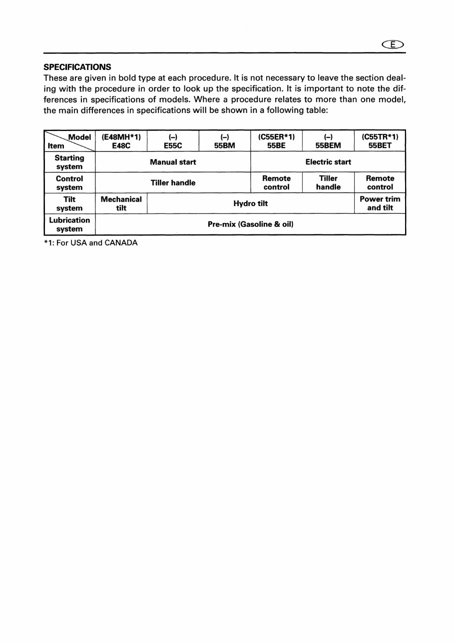 Yamaha Marine Outboard E48C (E48), E55C, 55B (C55) Service Repair Manual