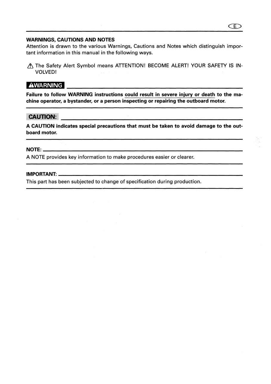 Yamaha Marine Outboard E48C (E48), E55C, 55B (C55) Service Repair Manual