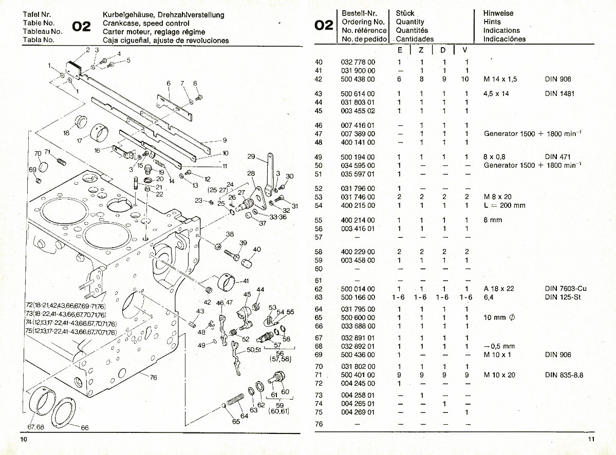 HATZ Diesel Engine E108 Z108 D108 V108 Service Parts Catalogue Manual