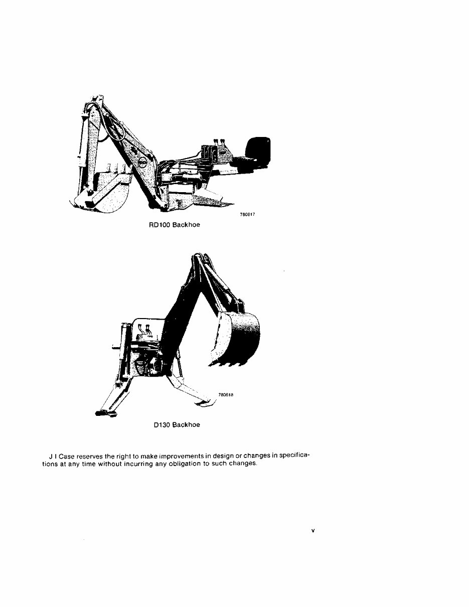 CASE D70 SD70 D100 D100XR SD100 RD100 D130 BACKHOES Operators Manual