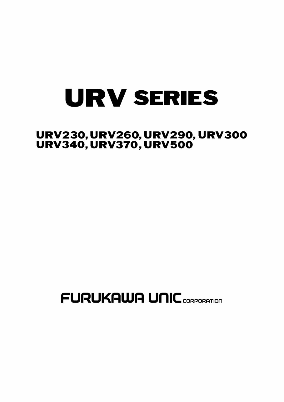 UNIC Hydraulic CRANE URV Series Workshop Service Manual