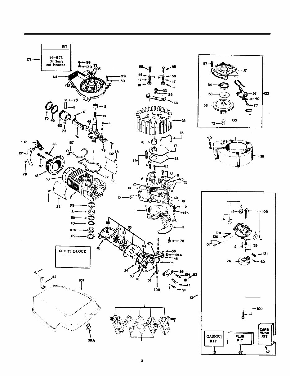 Clinton outboard motor manual K500 owners & parts