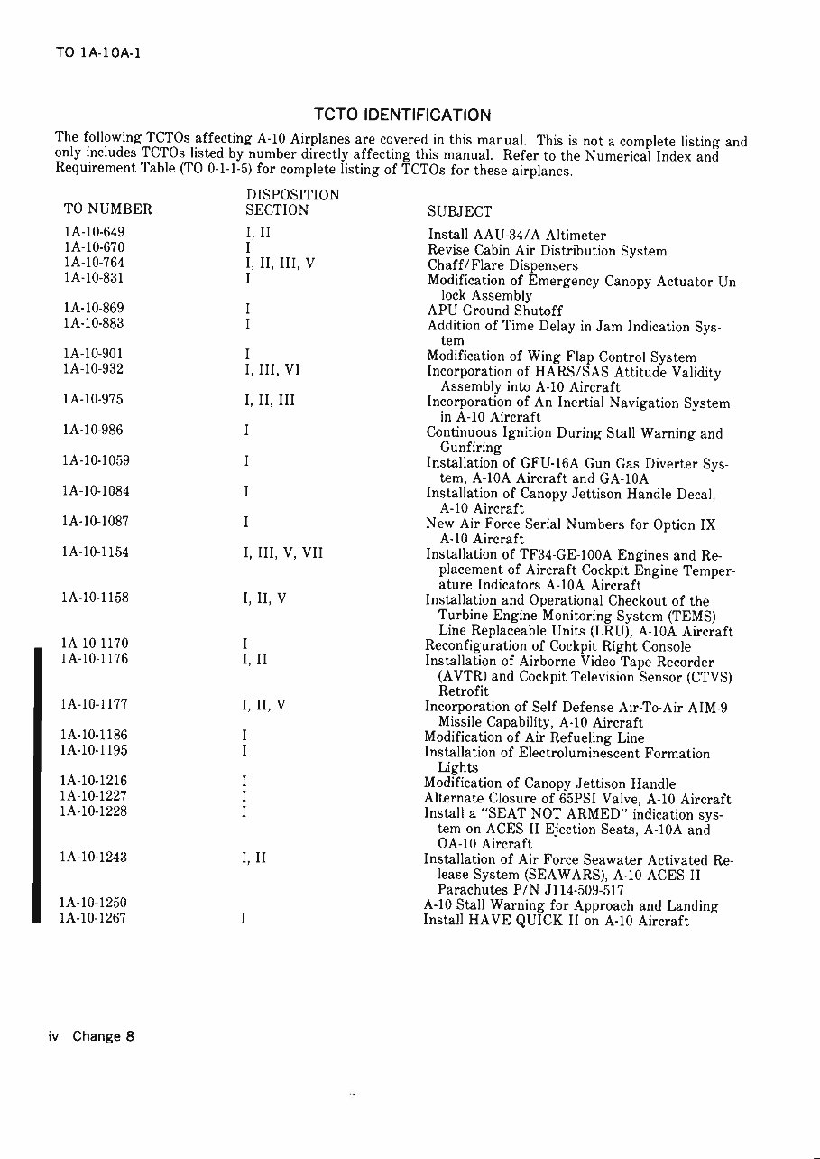 FLIGHT Manual USAF Series A-lOA A10A AIRCRAFT PLANE