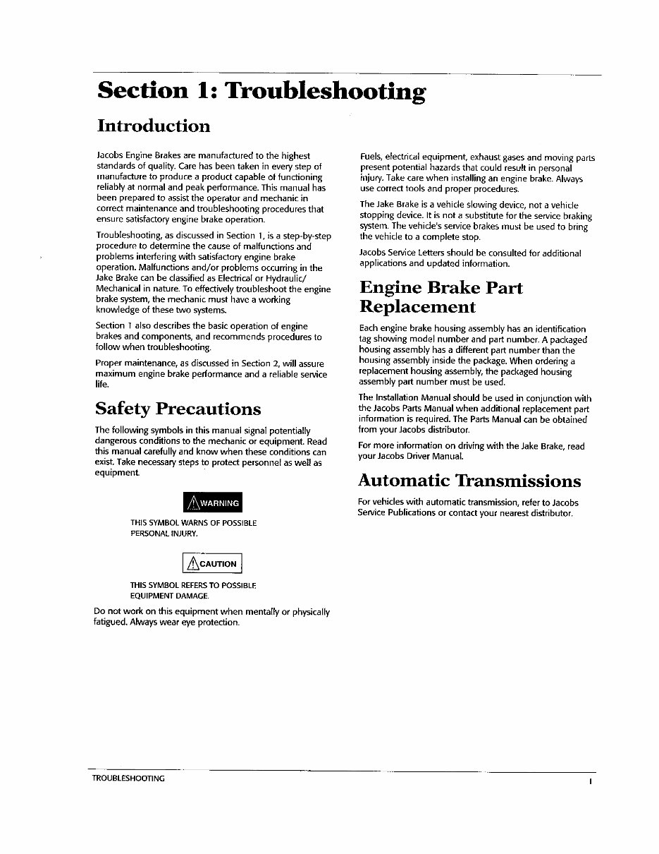 Jacobs Jake Brake Auto Power Lash Engine Brakes Maintenance Service ...