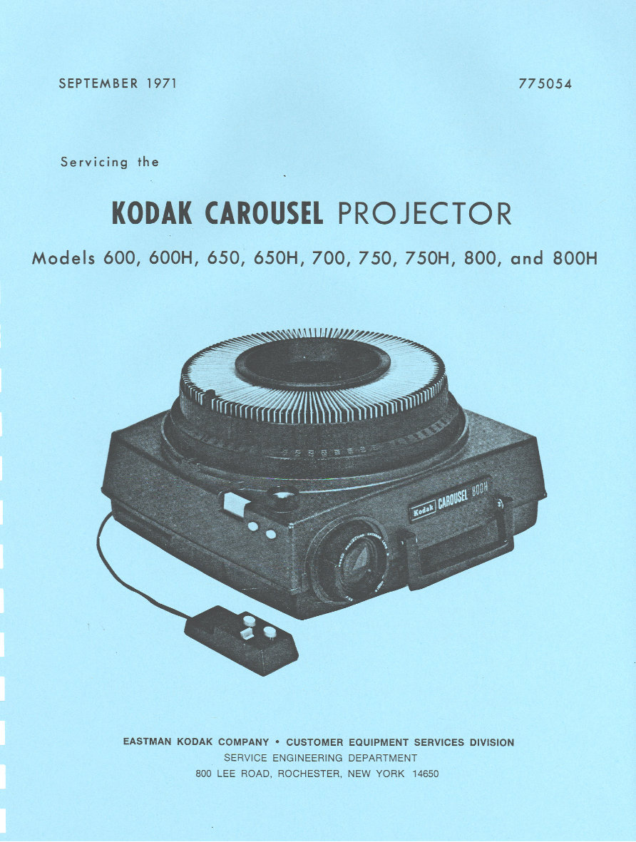 Kodak Carousel Custom 850H 860H Projectors Service Manual