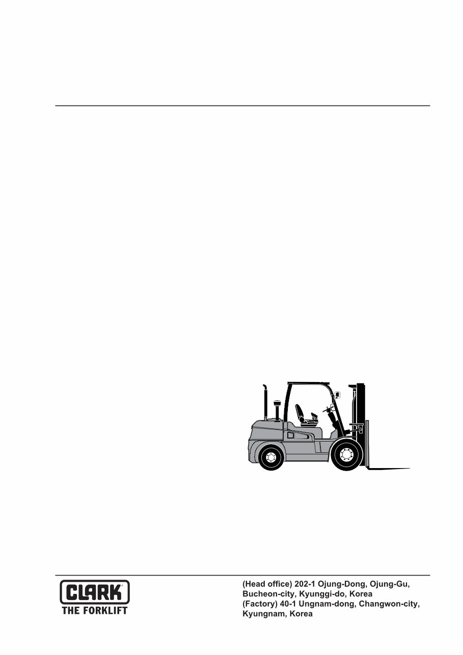 CLARK Forklift C40D, C45D, C50sD, C55sD, C40L, C45L, C50sL, C55sL ...