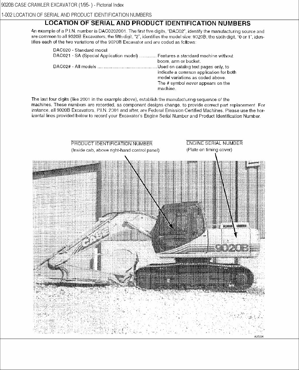 CASE 9020B Excavator Parts Catalog Manual | Manuals Online