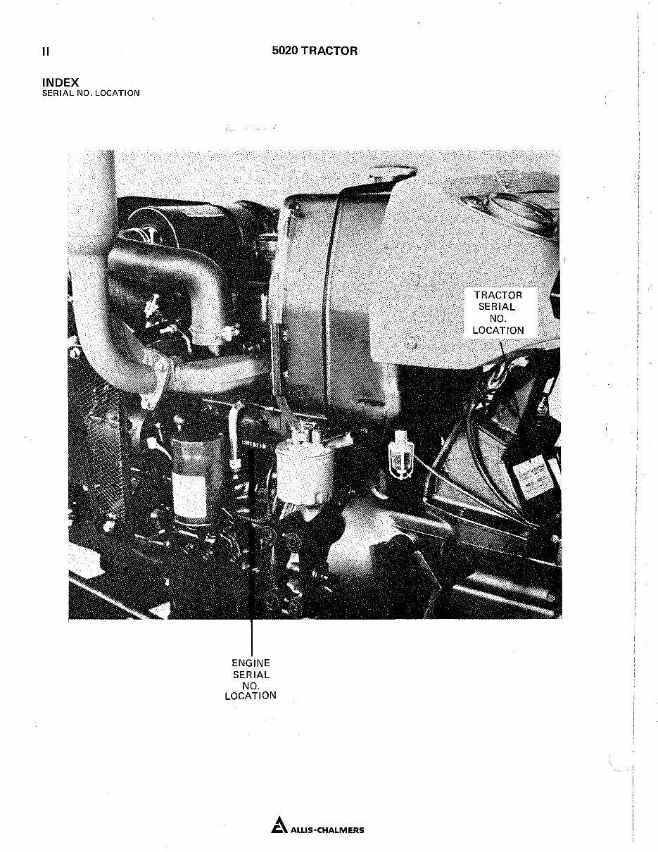 Allis Chalmers 5020 Tractor Illustrated Parts List Manual Catalog