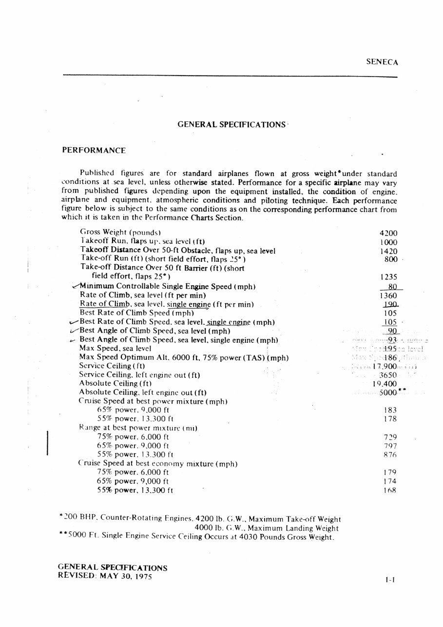Piper Seneca Pilot Operating Handbook | Manuals Online