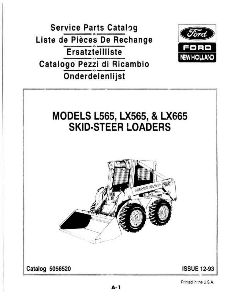New Holland L565, LX565, LX665 Parts Catalog |Manuals Online